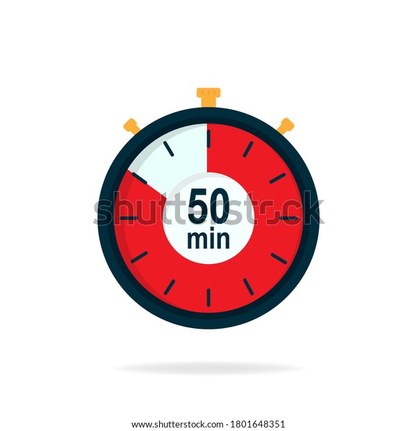 50 Minutes Timer Stopwatch Symbol Flat: เวกเตอร์สต็อก (ปลอดค่าลิขสิทธิ์ ...