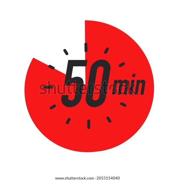 50 Minutes Timer Symbol Red Color Stock Vector (Royalty Free ...