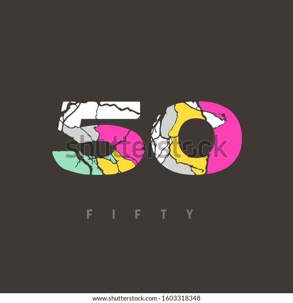 50 Number Logo Multicolor Letter Design Stock Vector (Royalty Free ...
