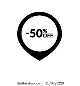 50 Off Sticker Label Map Pointer Stock Vector (Royalty Free) 1170723220 ...