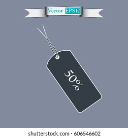 50 Off Tag Icon Vector Illustration Stock Vector (Royalty Free ...