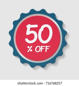 50 Off Vector Badge: vector de stock (libre de regalías) 716768257 ...