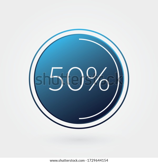 50 Percent Circle Chart Isolated Symbol: vetor stock (livre de direitos ...