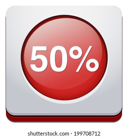 50 Percent Icon Stock Illustration 199404722