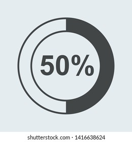 50 Percent Icon Symbol Vector Illustration Stock Vector (Royalty Free ...