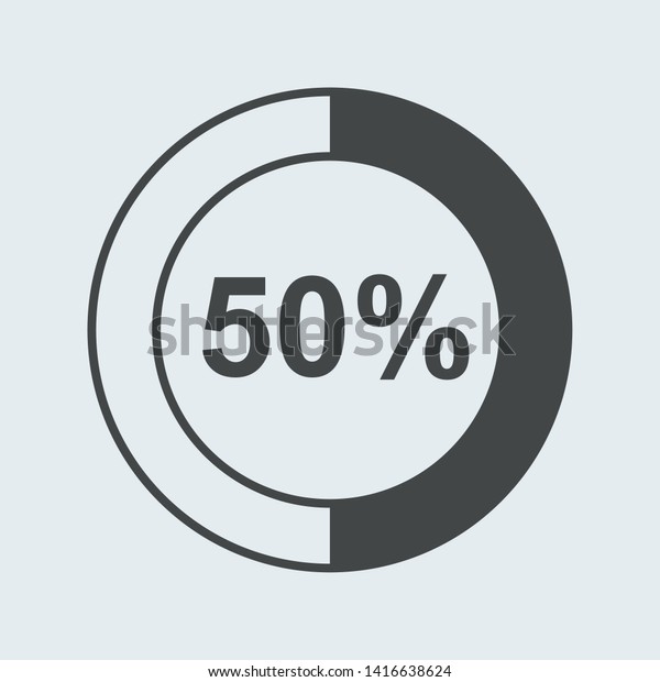 50 Percent Icon Symbol Vector Illustration Stock Vector (Royalty Free ...