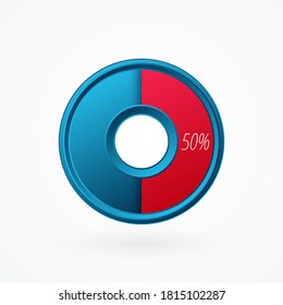50 Percent Isolated Pie Chart Percentage Stock Vector (Royalty Free ...