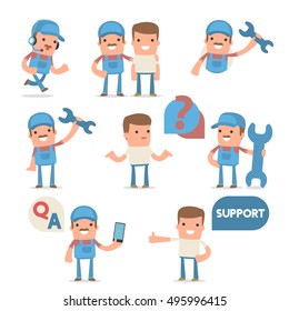 50 Poses Characters Help Support Symbols Stock Vector (Royalty Free ...