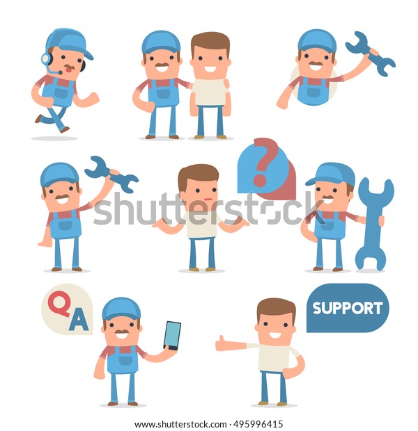 50 Poses Characters Help Support Symbols Stock Vector (Royalty Free ...