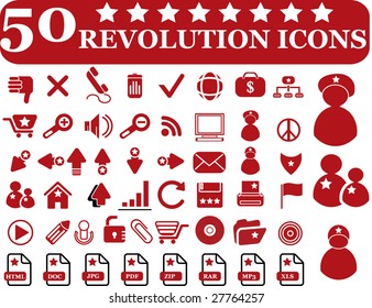 36 Vector Revolution Web Icon Set Stock Vector (Royalty Free) 25352092