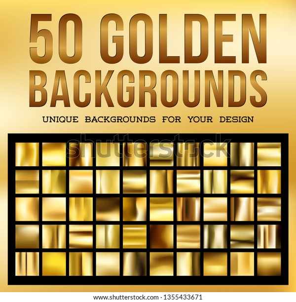 50 Unique Gold Backgrounds Golden Glossy Stock Vector (Royalty Free ...