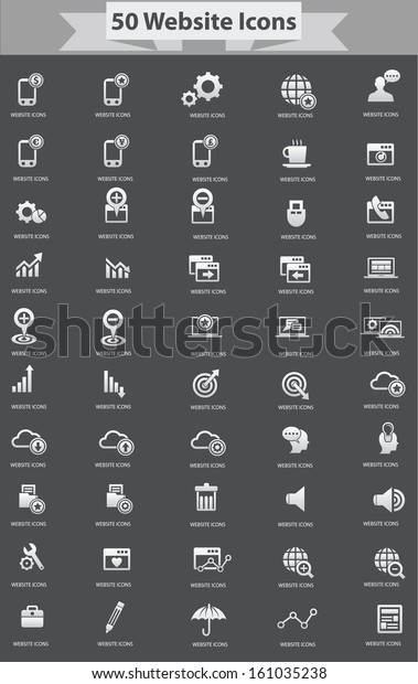 50 Website Icon Seton Gray Versionvector Stock Vector (Royalty Free ...