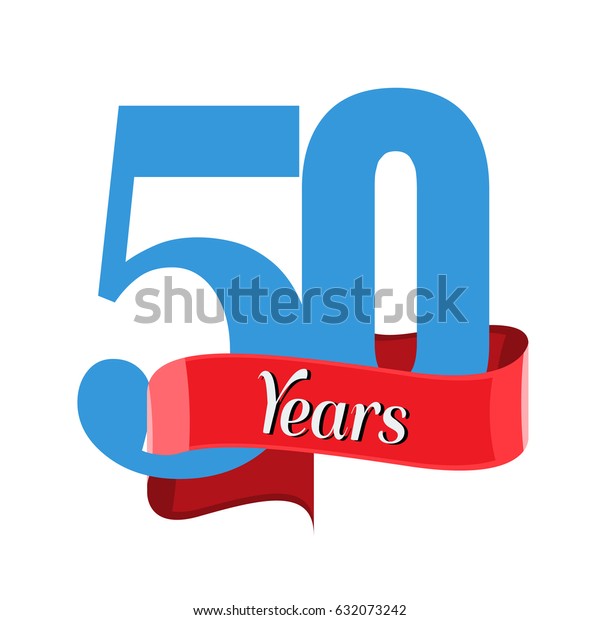 50 Year Anniversary Logo Red Ribbon Stock Vector (Royalty Free ...