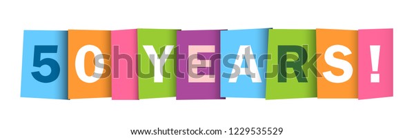50 Years Colorful Overlapping Letters Icon Stock Vector (Royalty Free ...