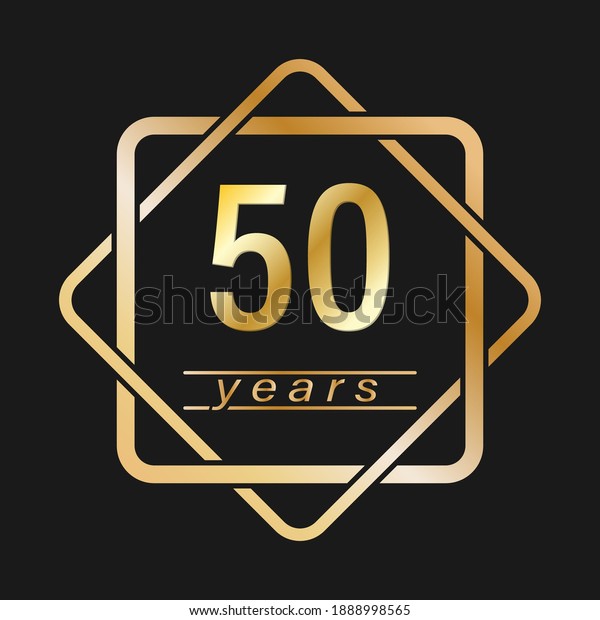 50 Years Stylized Gold Lettering Congratulations Stock Vector (Royalty ...
