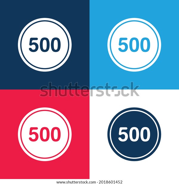 500 Black Circle Outline Blue Red Stock Vector (Royalty Free ...