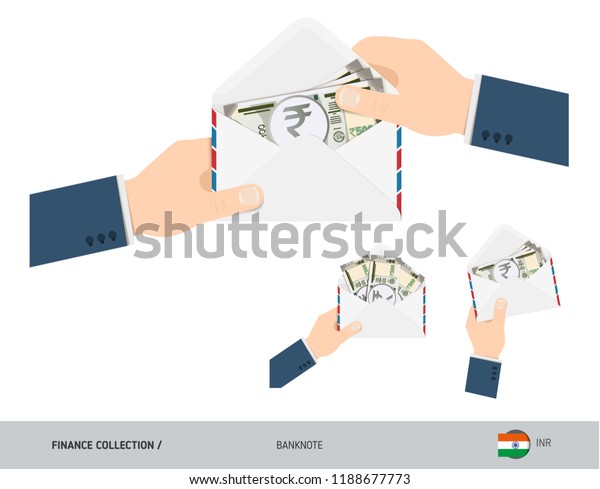 500 Indian Rupee Banknotes Envelope Hold 스톡 벡터(로열티 프리) 1188677773 ...