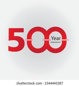 500 Year Anniversary Logo Vector Template Stock Vector (Royalty Free ...
