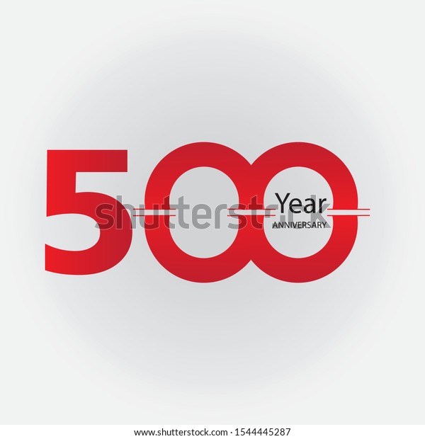 500 Year Anniversary Logo Vector Template Stock Vector (Royalty Free ...
