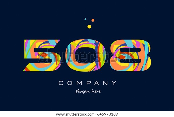 508 Number Digit Numeral Logo Colored Stock Vector (Royalty Free ...