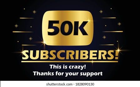 50k Subscribers Vector Post 50k Celebration Stock Vector (Royalty Free ...
