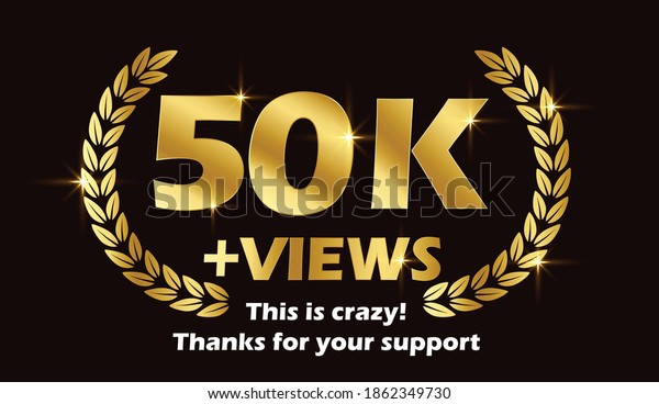 50k Views Celebration Background Design 50k Stock Vector (Royalty Free ...