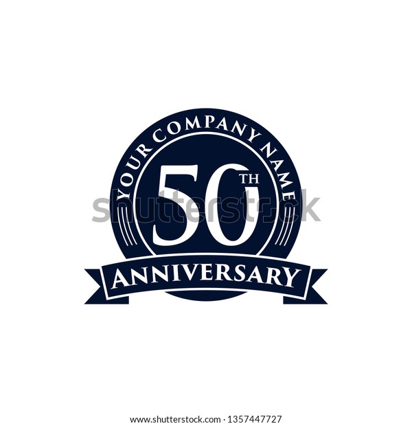 50th Anniversary Round Logo Emblem Company Stock Vector (Royalty Free ...