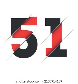 51 5 1 Number Logo Design Stock Vector (Royalty Free) 2135914159