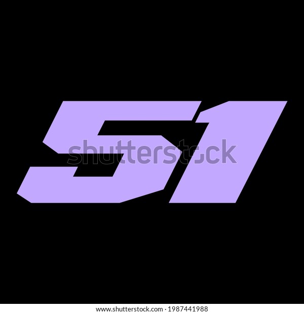51 Fifty One Lettering Vector Supercar Stock Vector (Royalty Free ...