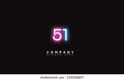 51 Neon Number Monogram Logo Stock Vector (Royalty Free) 2190568697 ...