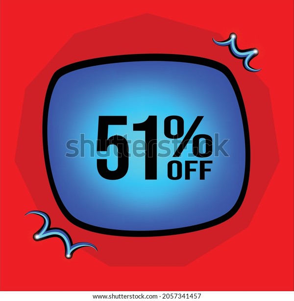 51 Off 51 Percentblue Icon Red Stock Vector (Royalty Free) 2057341457 ...