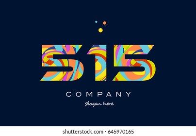 515 Number Digit Numeral Logo Colored Stock Vector (Royalty Free ...