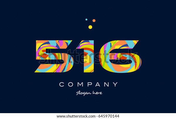 516 Number Digit Numeral Logo Colored Stock Vector (Royalty Free ...