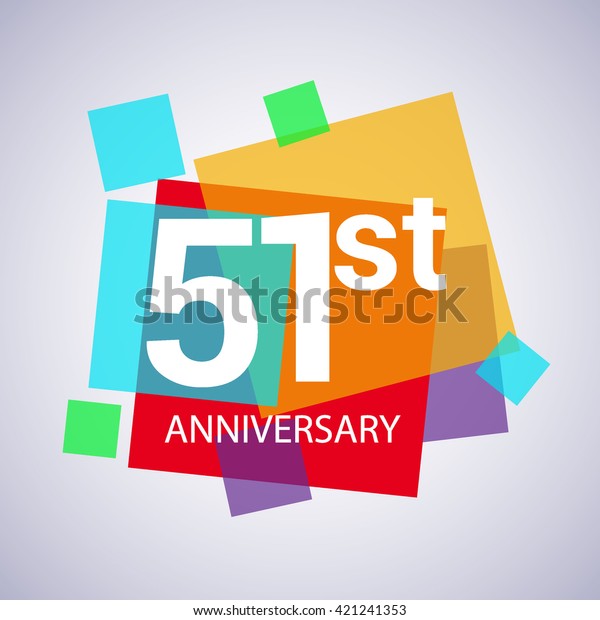 51st Years Anniversary Logo Vector Design Stock Vector (Royalty Free ...