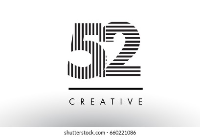 52 Black White Number Logo Design Stock Vector (Royalty Free) 660221086