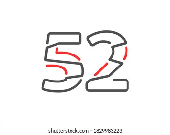 52 Vector Number Modern Trendy Creative Stock Vector (Royalty Free ...