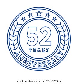 52 Years Anniversary Logo Template Stock Vector (Royalty Free) 725512087