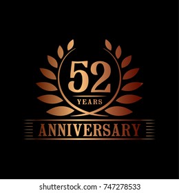 52 Years Anniversary Logo Template Stock Vector (Royalty Free ...