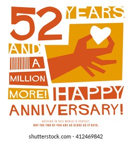 52 Years Happy Anniversary Vector Illustration Stock Vector (Royalty ...