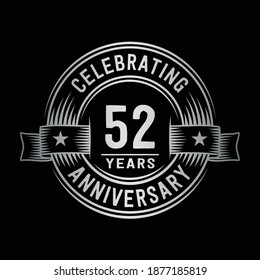 52 Years Logo Design Template 52nd Stock Vector (Royalty Free) 1877185810