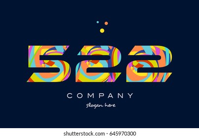 522 Number Digit Numeral Logo Colored 스톡 벡터(로열티 프리) 645970300 ...