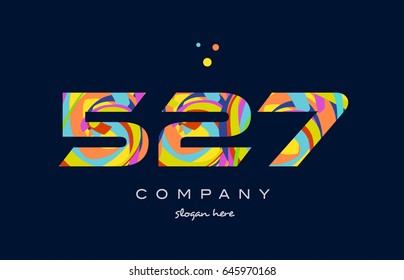 527 Number Digit Numeral Logo Colored Stock Vector (Royalty Free ...