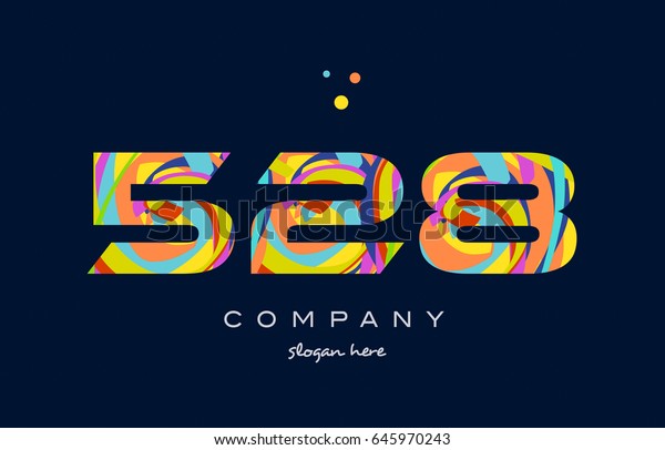 528 Number Digit Numeral Logo Colored Stock Vector (Royalty Free ...