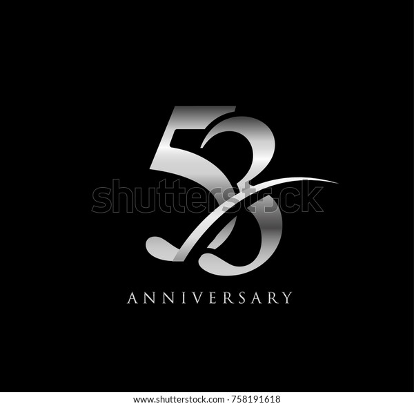53 Anniversary Elegance Silver Chrome Logo Stock Vector (Royalty Free ...