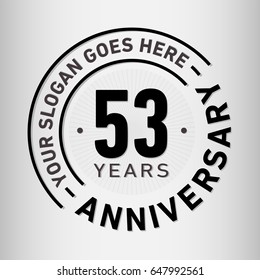 53 Years Anniversary Logo Template Vector Stock Vector (Royalty Free ...