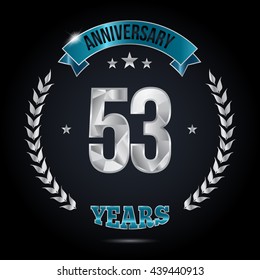 53 Years Silver Anniversary Logo Low Stock Vector (Royalty Free ...