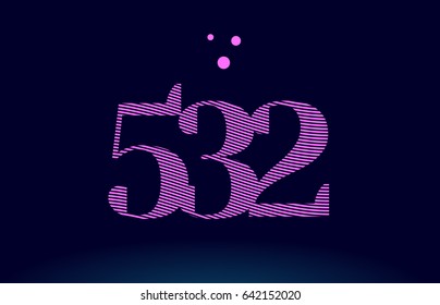 532 Number Digit Logo Pink Line Stock Vector (Royalty Free) 642152020 ...