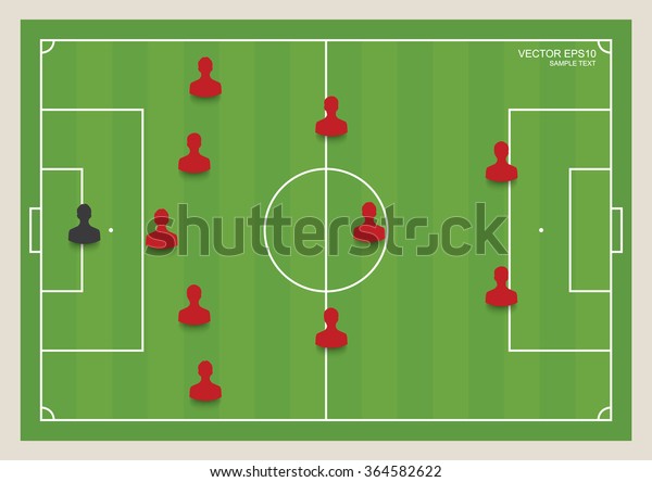 532 Soccer Game Formation Tactics On Stock Vector (Royalty Free) 364582622
