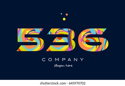 536 Number Digit Numeral Logo Colored: vector de stock (libre de ...