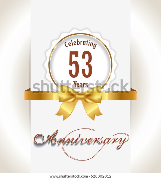 53rd Anniversary Background 53 Years Celebration Stock Vector (Royalty ...